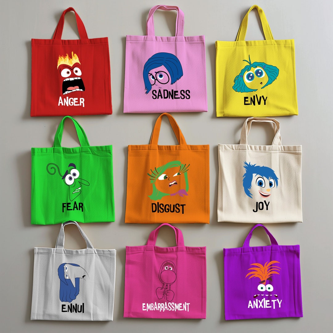 Inside Out Character Tote Bags, Choose Your Favorite Emotion, Inside ...