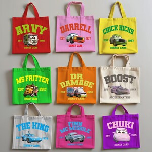 Disney Cars Tote Bag, Cars Family Group Bags, Cars Totes, Mc Queen and ...