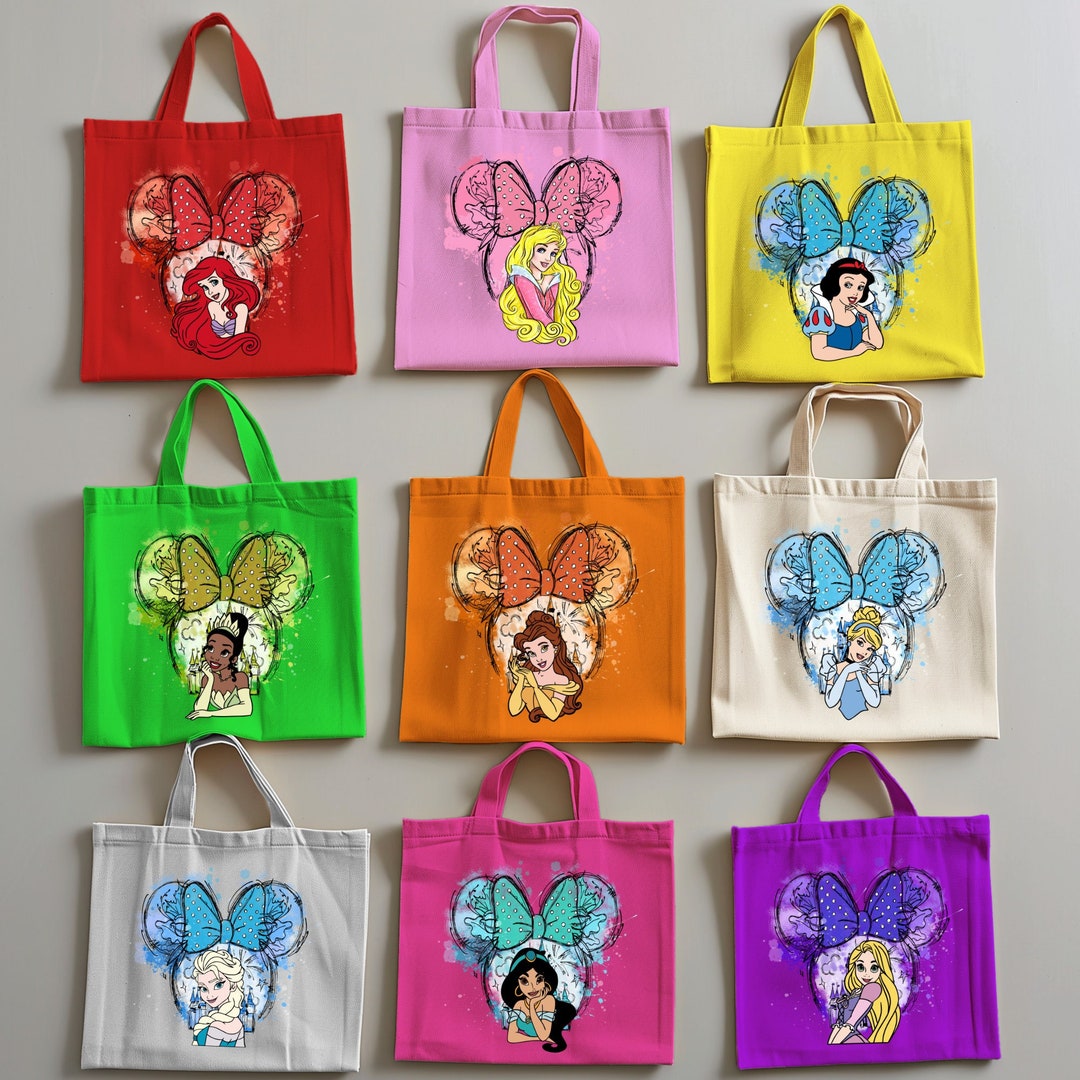 Disney Princess Group Tote Bags, Custom Disney Princess Canvas Bags ...