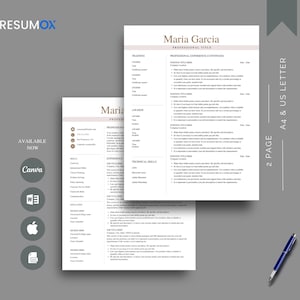 Teacher Resume Template Word, Google Docs, Canva, Teaching Resume ...