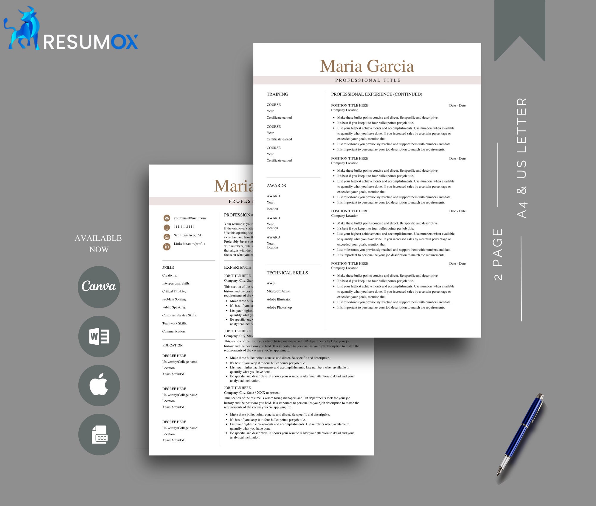 Teacher Resume Template, Secretary Resume Template, Assistant Resume ...