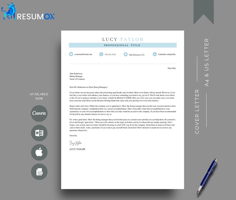 Creative Resume Template, Resume Template Google Docs, Resume Template ...