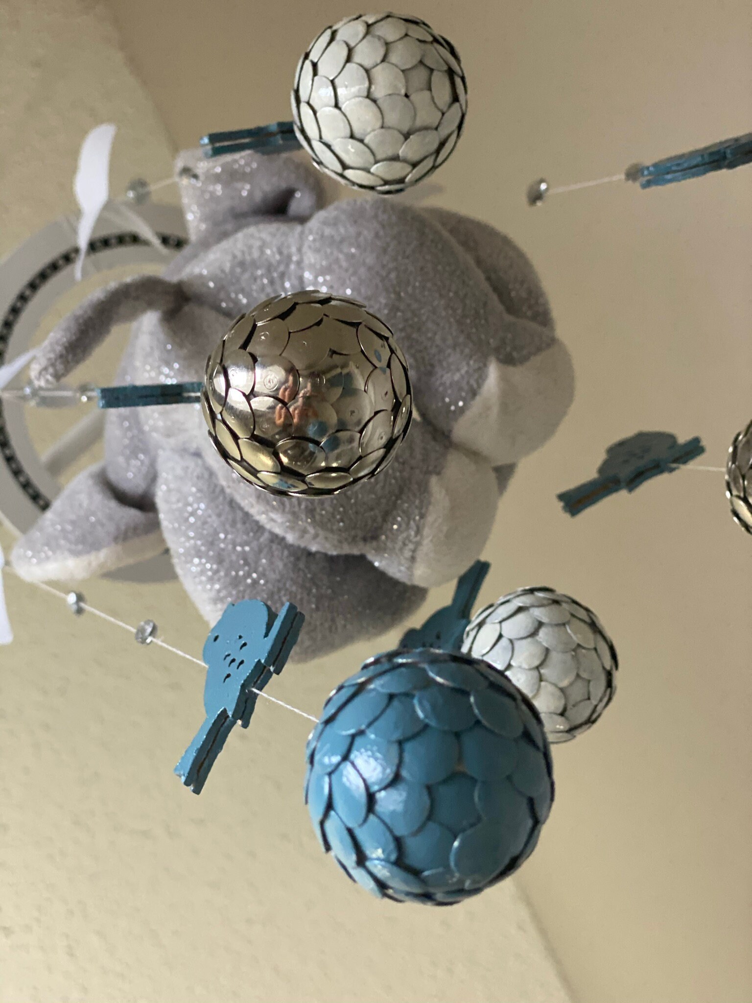 Dumbo Elephant Baby Mobile Clouds Rain Drops and Birds - Etsy