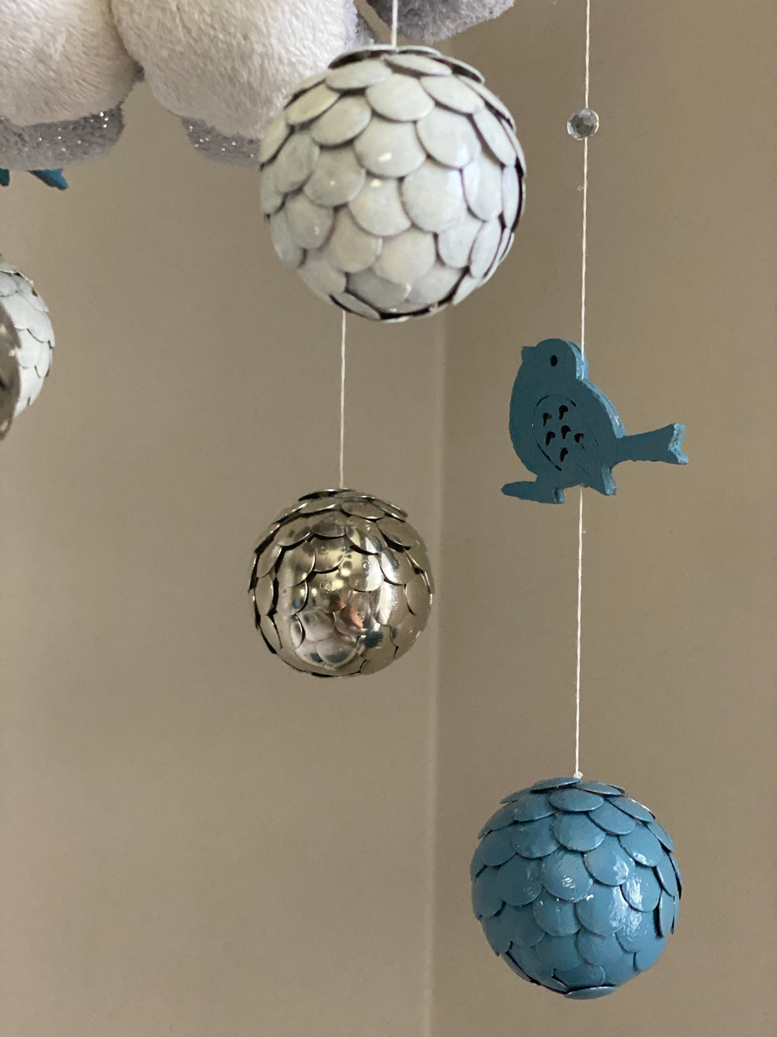 Dumbo Elephant Baby Mobile Clouds Rain Drops and Birds - Etsy