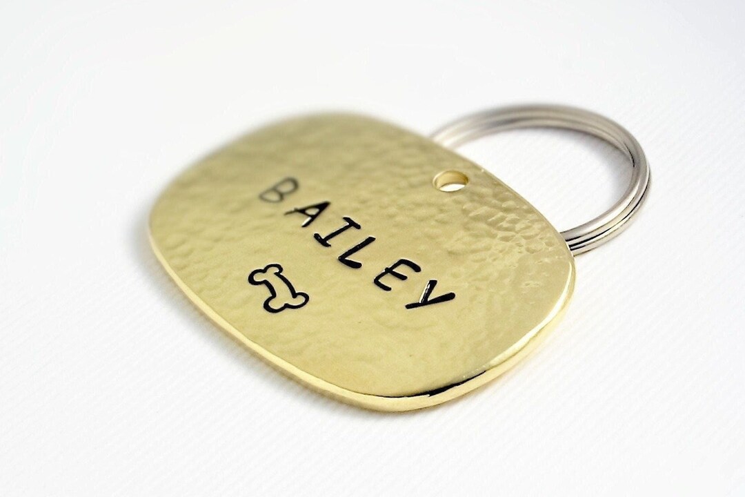 Extra Large Handmade Dog Tag for Collar, Personalized Dog Tag ...