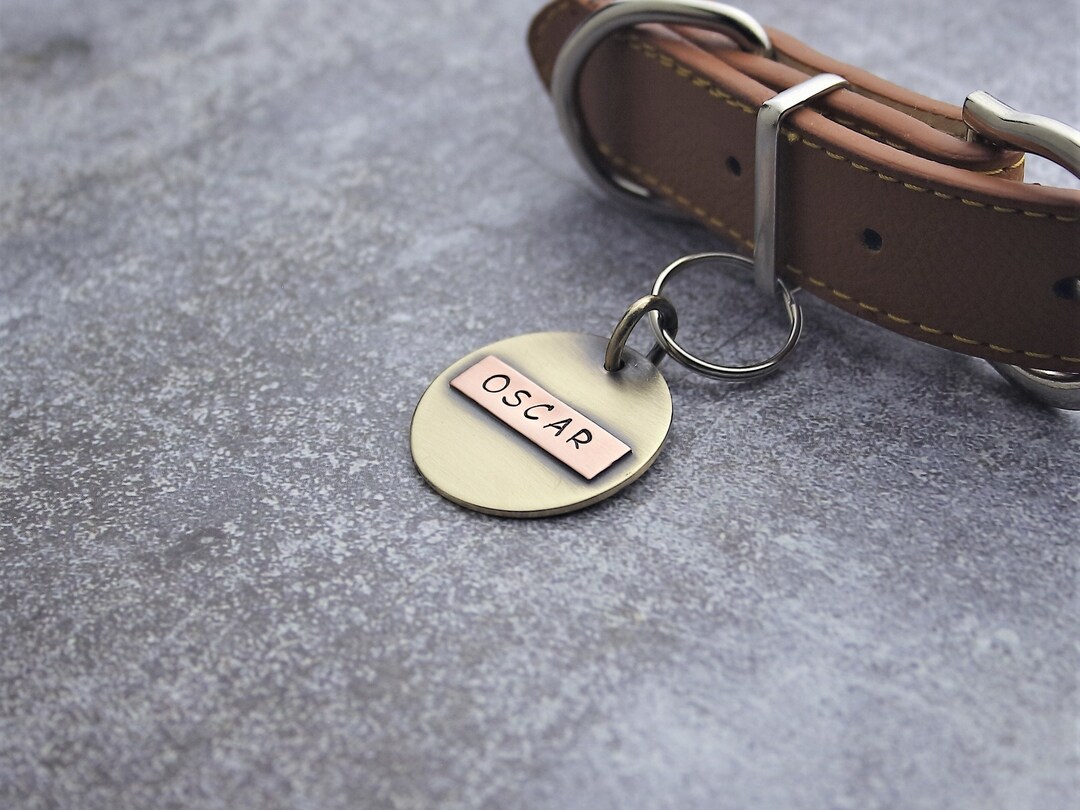 Extra Large Handmade Dog Tag for Collar, Round Dog Tag, Custom Handmade ...