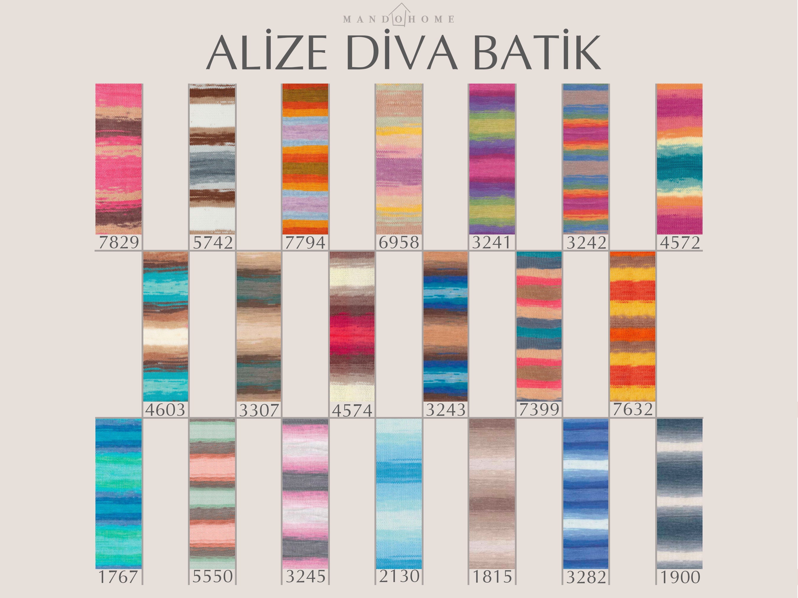 Alize Diva Batik, Acrylic Yarn Gentle Yarn, Ideal for Knitting ...