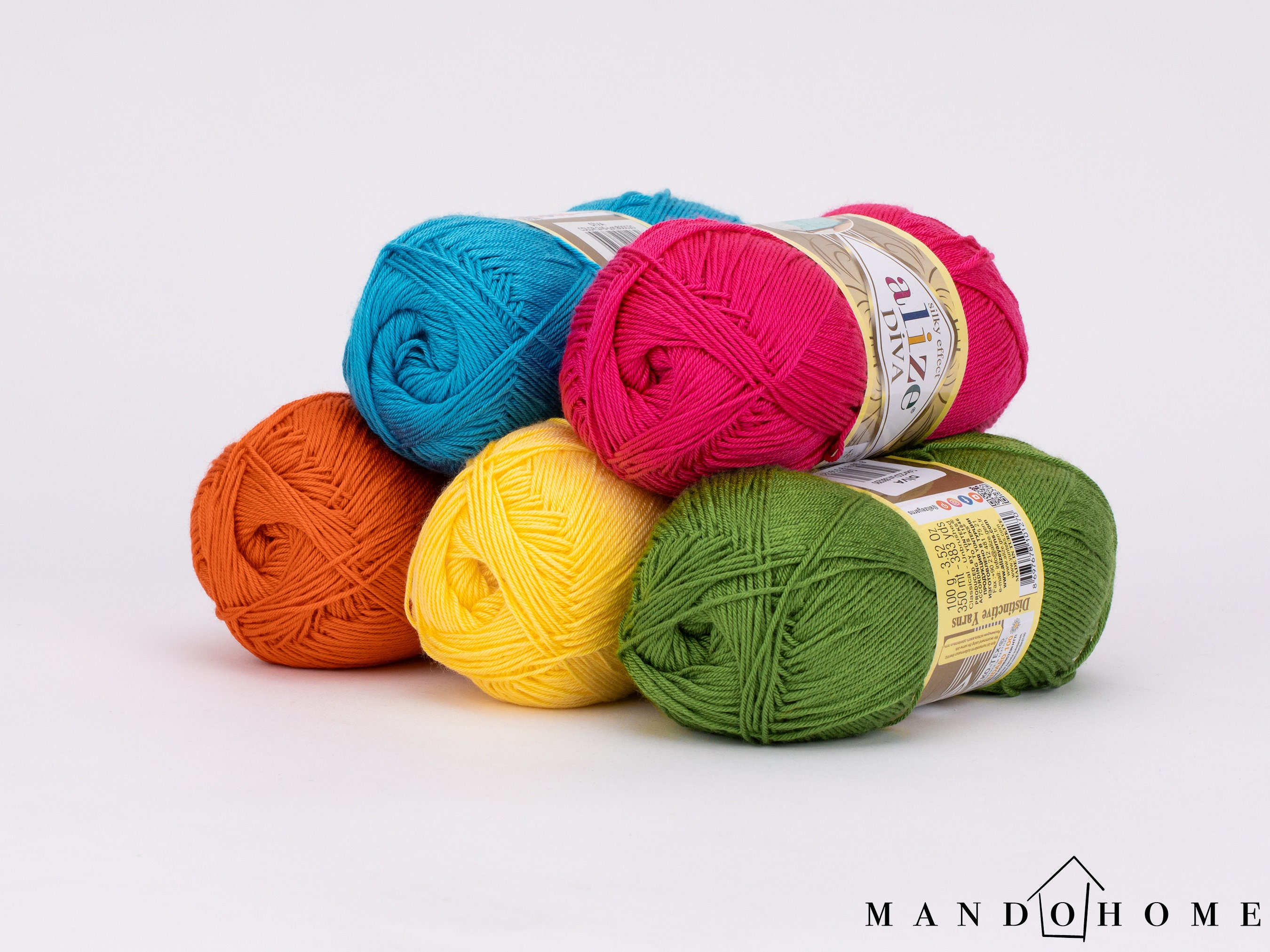 Alize Diva Soft Yarn for Knitting Plush Microfiber Acrylic, Perfect for Baby & Home Textiles ...