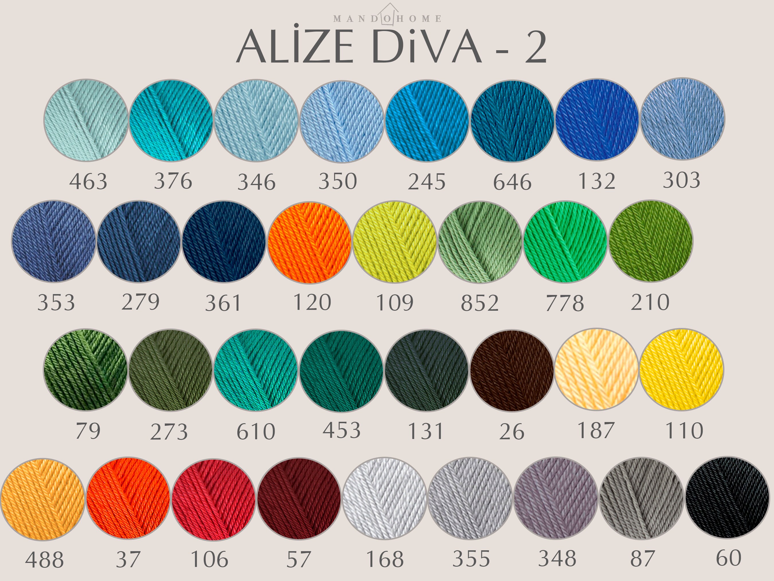Alize Diva Soft Yarn for Knitting Plush Microfiber Acrylic, Perfect for ...