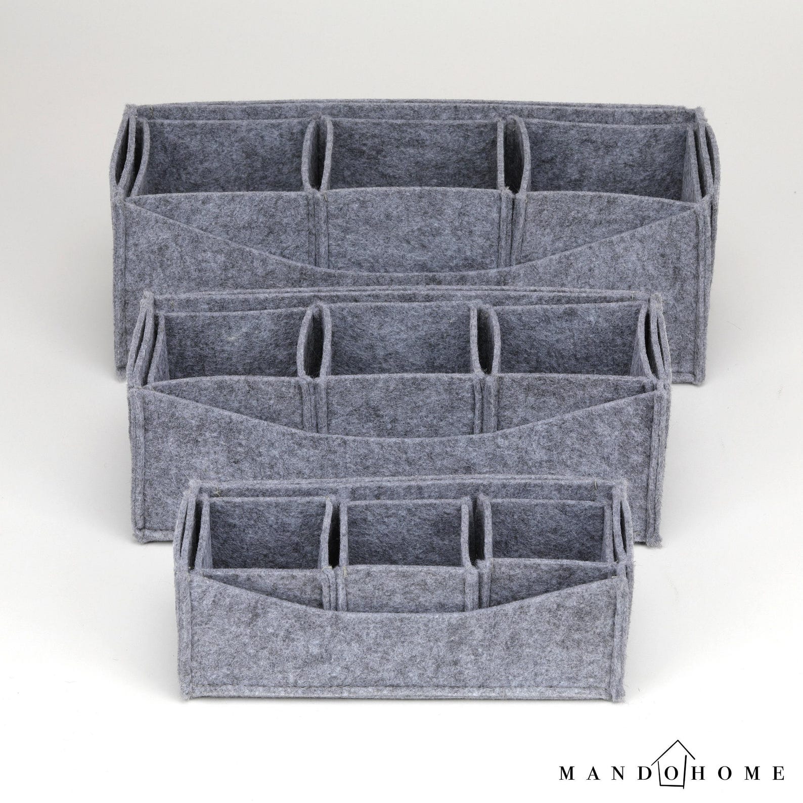 Removable Multipurpose Felt Box With 3 Pockets | 3 Sizes | Storage ...