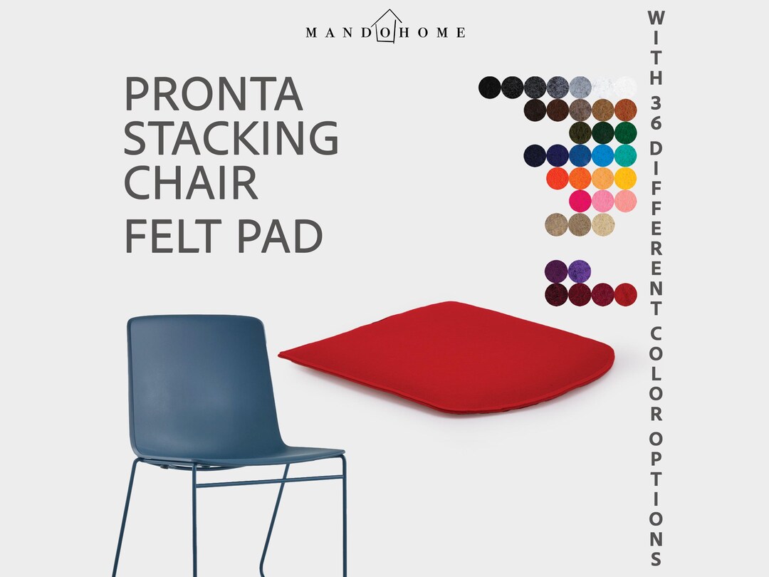 Felt Chair Cushion | Pronta Stacking Chair Pad, Custom Colors - Etsy