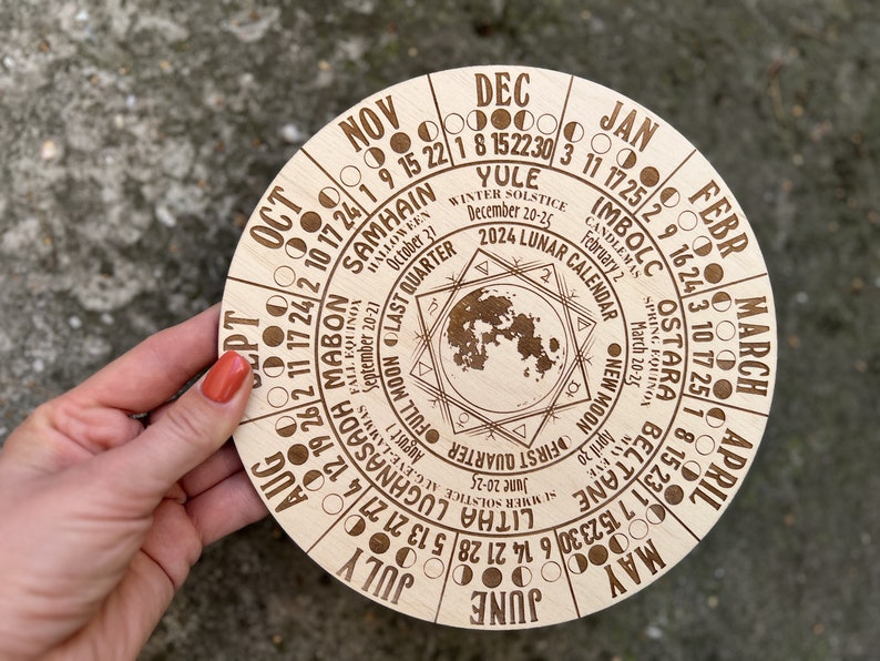 Lunar Calendar 2024 Moon Phases Calendar Wheel of the Year - Etsy