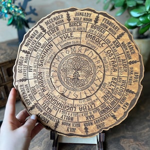Celtic Tree of Life Calendar, Wheel of the Year Wood Sign, Tree of Life ...