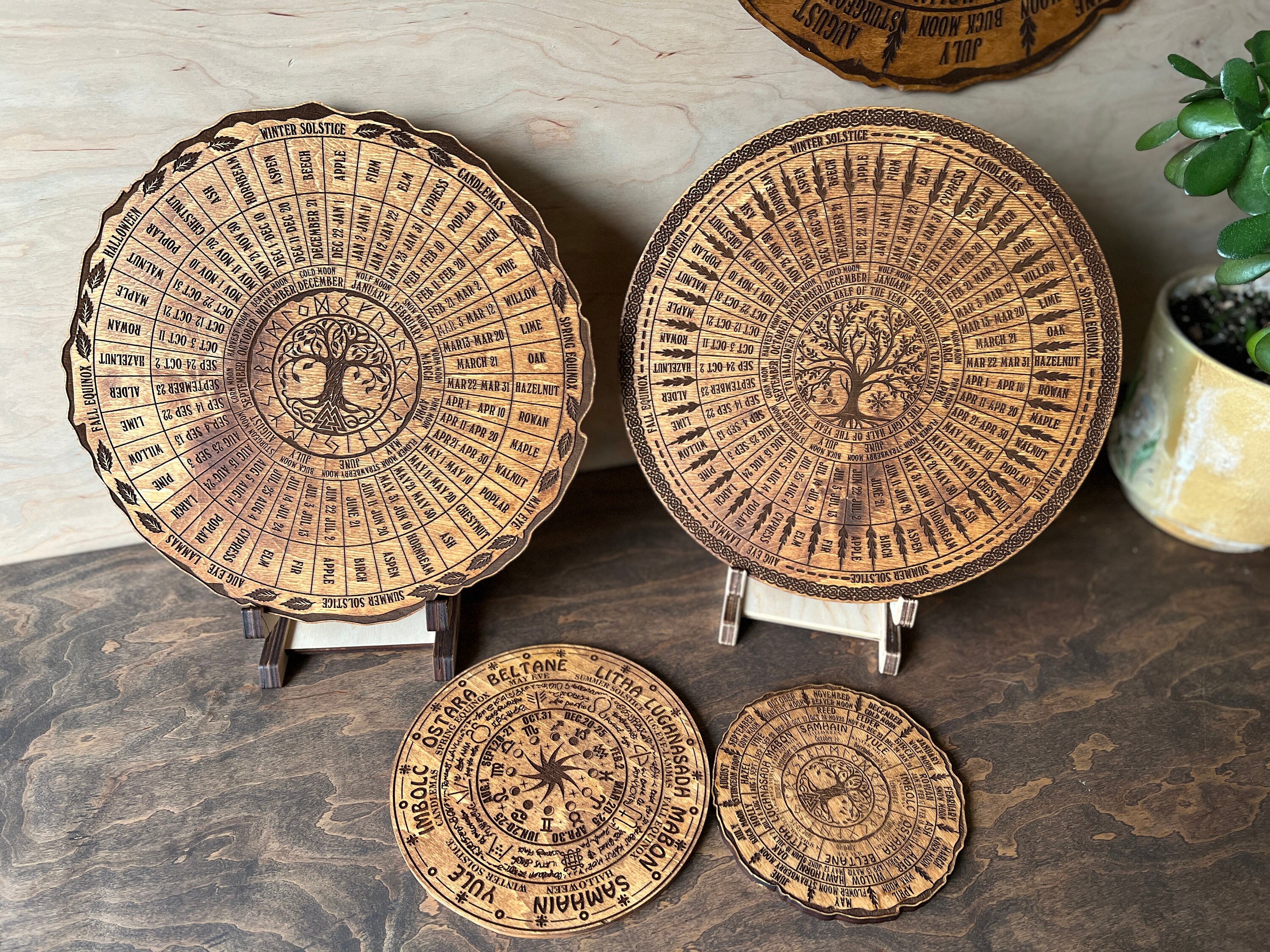Celtic Tree Calendar, Wheel of the Year Wood Sign, Tree of Life, Pagan ...