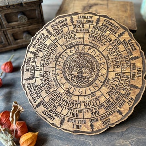 Celtic Tree of Life Calendar, Wheel of the Year Wood Sign, Tree of Life ...