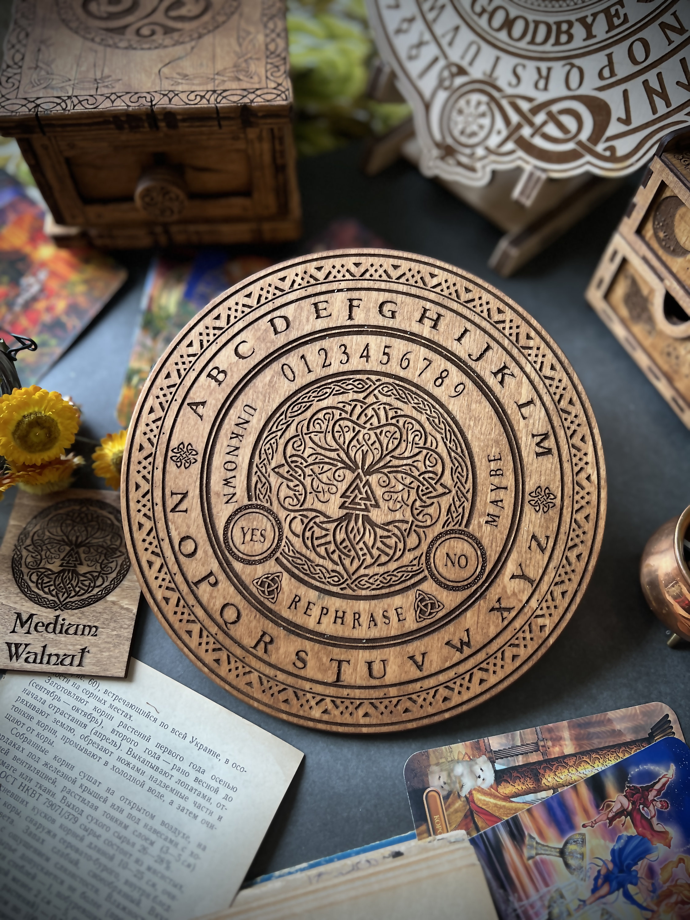 Celtic Tree of Life Pendulum Board, Divination Tool, Pagan Decor ...