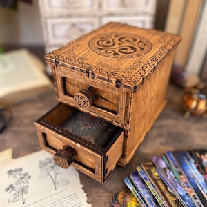 Tarot Deck Holder, Tarot Card Holder, Drawer Box, Tarot Organization ...