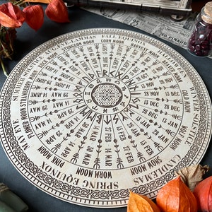 Celtic Calendar, Wheel of the Year Wood Sign, Pagan Calendar ...