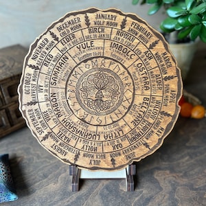 Celtic Tree of Life Calendar, Wheel of the Year Wood Sign, Tree of Life ...