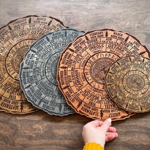 Celtic Tree of Life Calendar, Wheel of the Year Wood Sign, Tree of Life ...