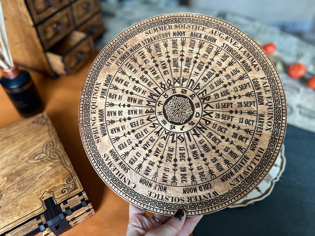 Celtic Calendar, Wheel of the Year Wood Sign, Pagan Calendar ...