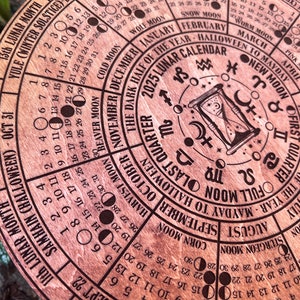 Lunar Calendar 2025, Moon Phases Calendar, Wheel of the Year, Celtic ...