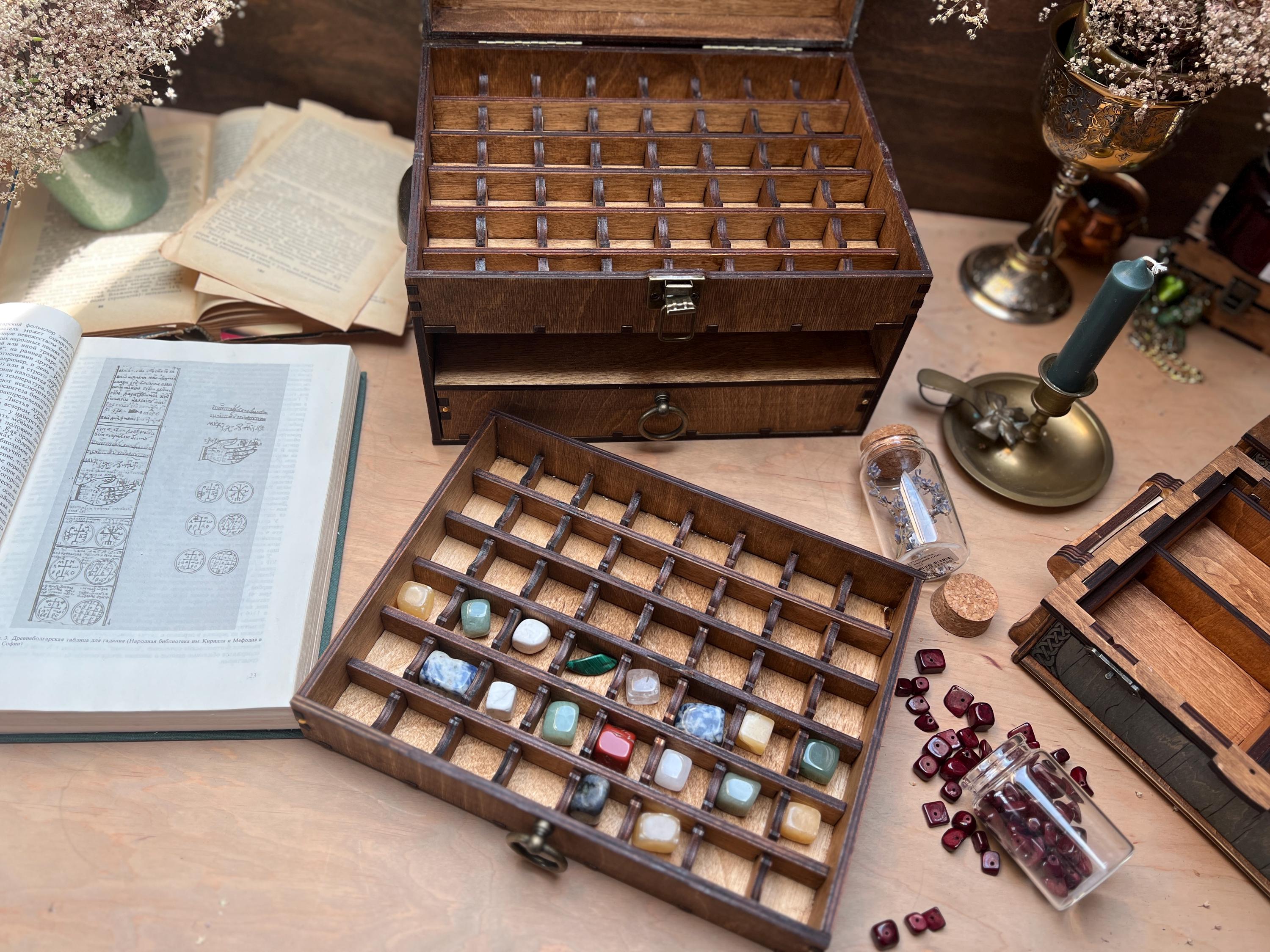 Display Case for Crystals, Coins, Fossils, Apothecary Cabinet, Curio ...