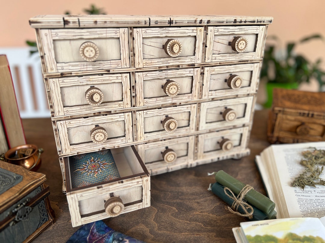 Large Tarot Deck Sun Moon and Star Holder, Unfinished Tarot Card Holder ...