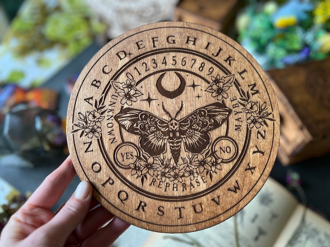 Luna Moth and Flowers Pendulum Board, Dowsing Divination Tool, Pagan ...