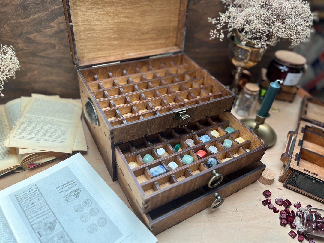 Display Case for Crystals, Coins, Fossils, Apothecary Cabinet, Curio ...