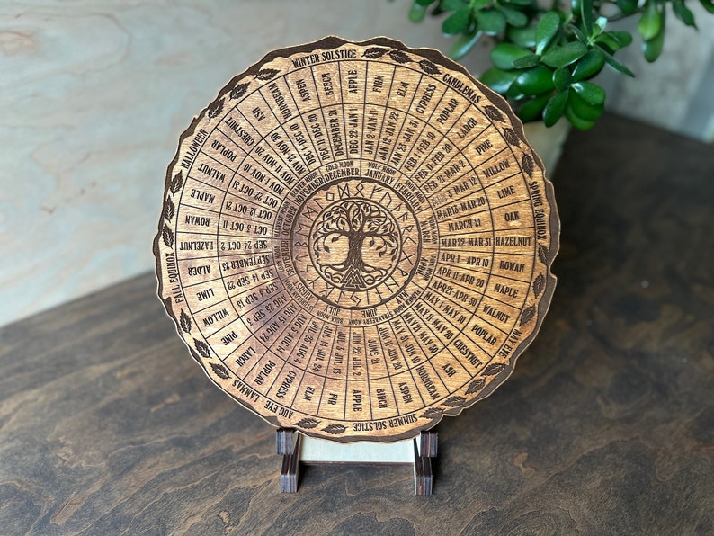 Celtic Tree Calendar, Wheel of the Year Wood Sign, Tree of Life, Pagan ...