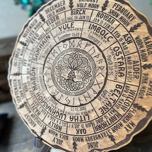Celtic Tree Calendar, Wheel of the Year Wood Sign, Tree of Life, Pagan ...