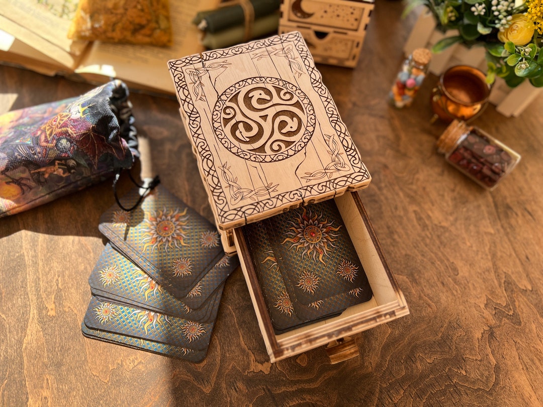 Unfinished Tarot Card Holder, Drawer Box, Tarot Deck Holder, Tarot ...