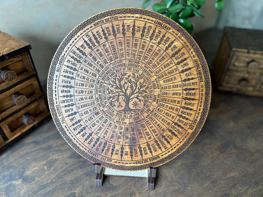 Celtic Tree Calendar, Wheel of the Year Wood Sign, Tree of Life, Pagan ...