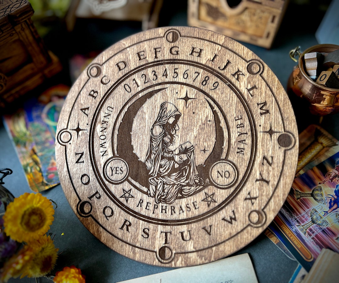 Pendulum Board Moon Girl, Dowsing Divination Tool, Pagan Decor ...