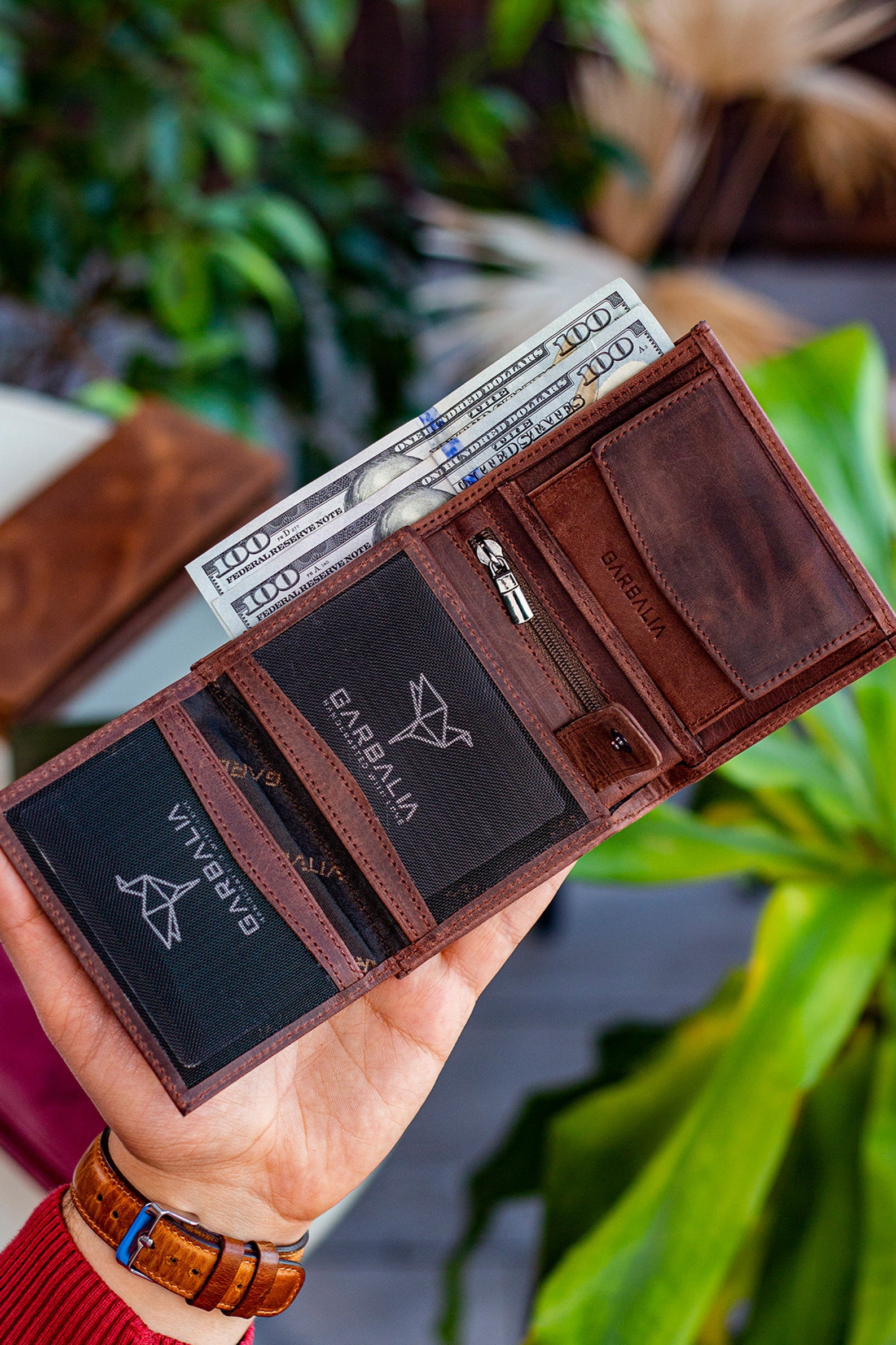 Leather Wallet for Mens, Personalized Coin Leather Wallet With 2 ID ...