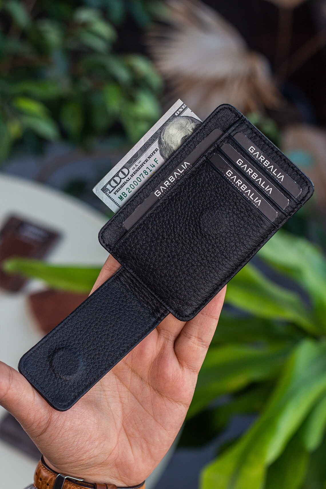 Magnetic Closure Genuine Leather Cardholder Wallet for Men | Etsy