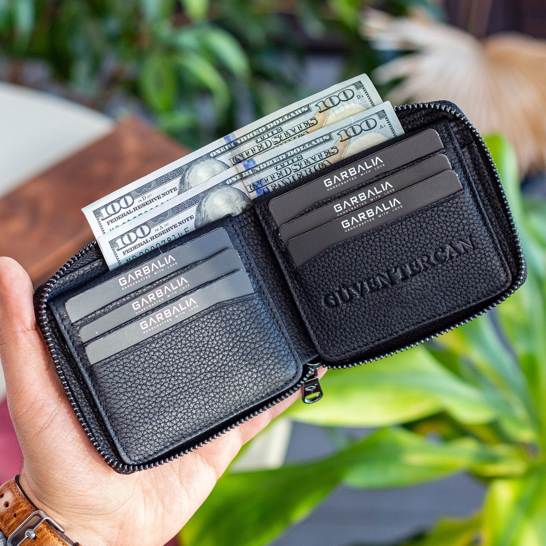 Leather Zipper Closed Wallet With Coin Pocket for Mens | Women Leather ...
