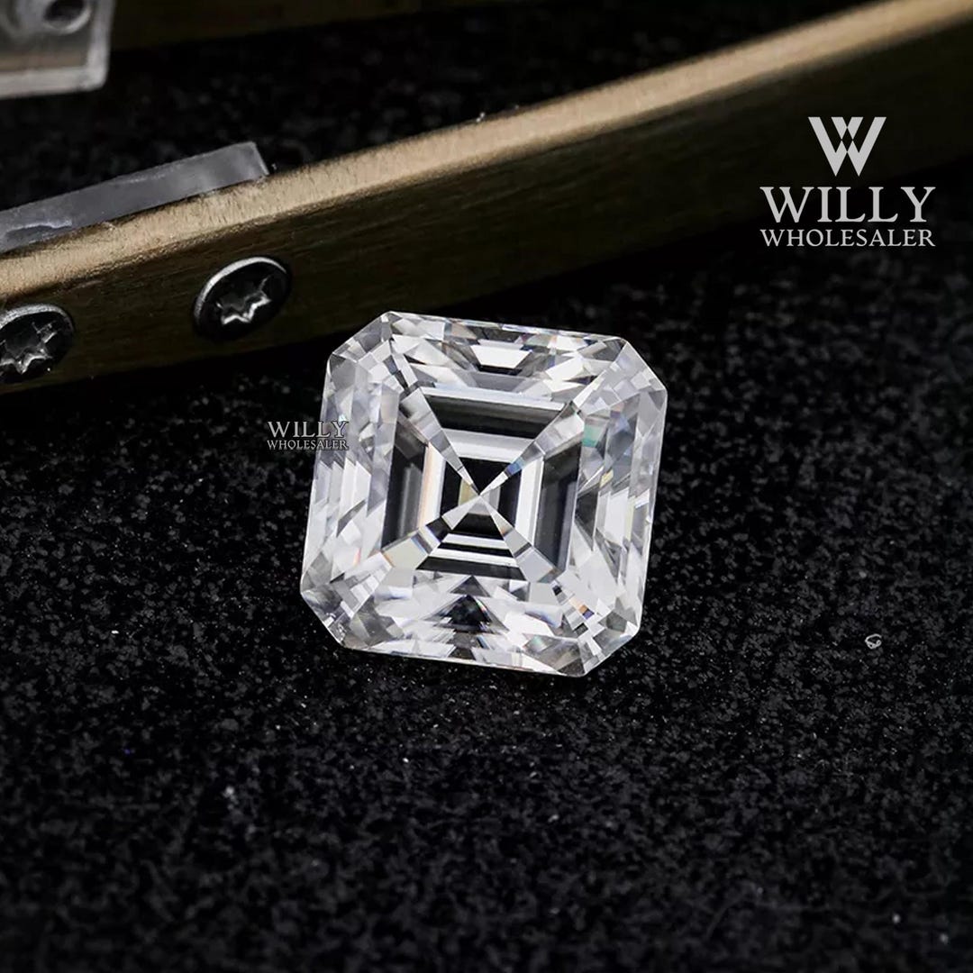 11x11 to 25x25 MM Fantastic D White Color Asscher Cut Loose Handcrafted ...