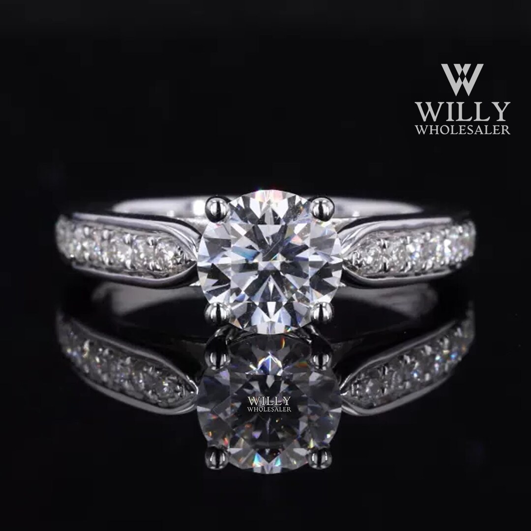 Bead and Bright Set Tapered Designer Anniversary Ring, Colorless 1/ 2 ...