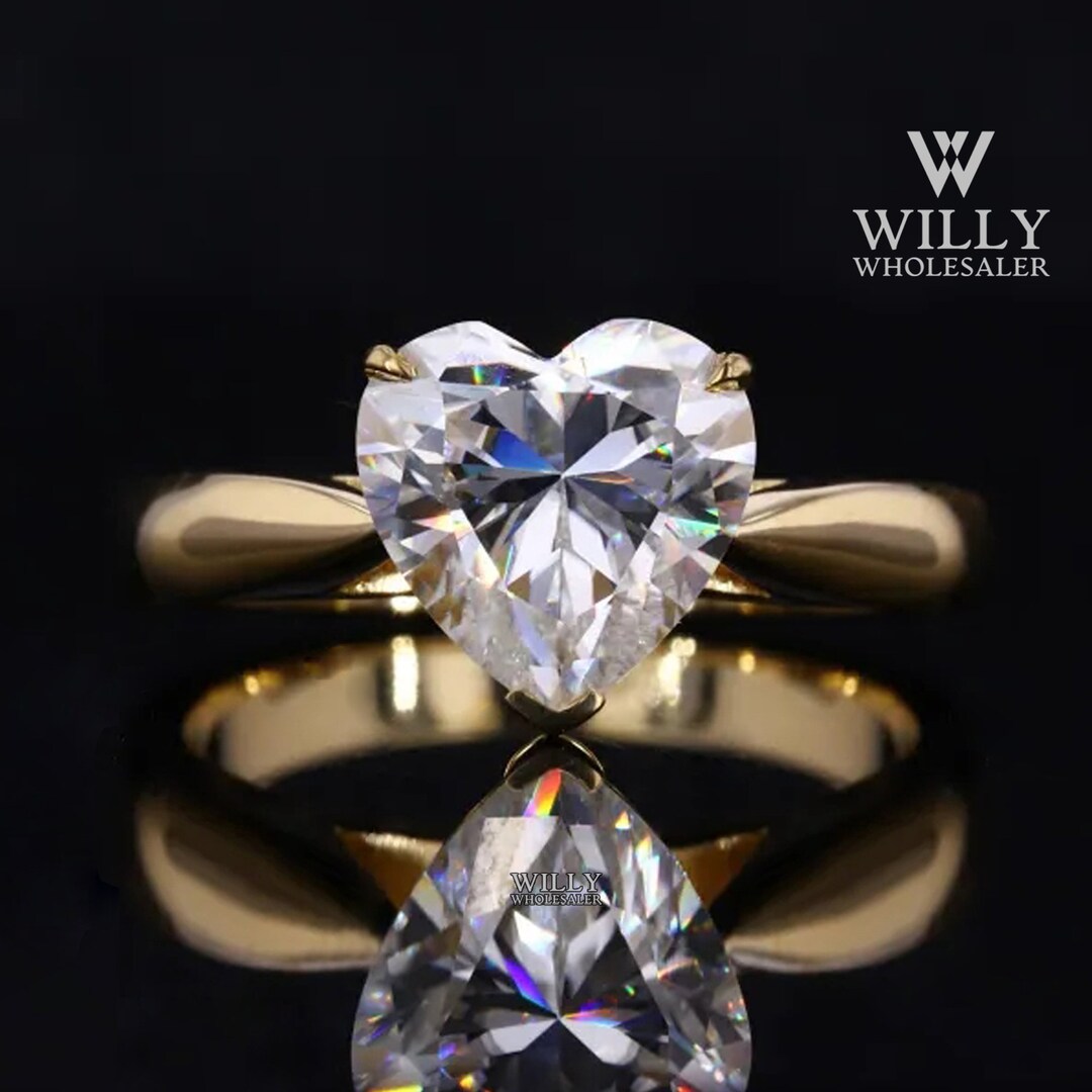 3 Claw Prong Cathedral Set Anniversary Ring, Solitaire Pinched Shank ...