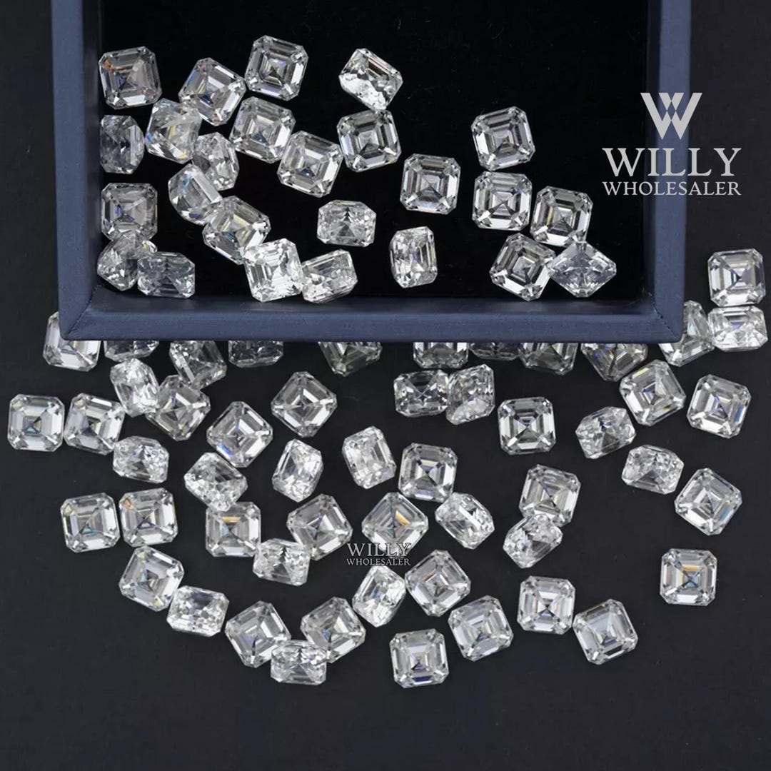 3x3 to 10.5x10.5 MM Colorless D White Color Asscher Cut Loose ...