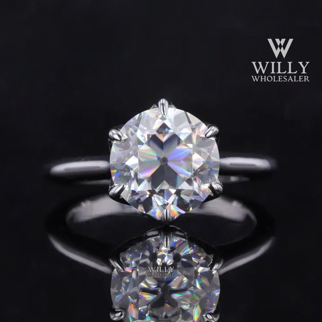 Tulip Cathedral Set Solitaire Anniversary Ring, Six Claw Prong ...