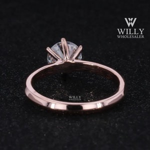 Simple Solitaire Knife Edge Engagement Ring, Six Claw Prong Basket Set ...