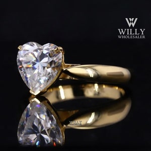 3 Claw Prong Cathedral Set Anniversary Ring, Solitaire Pinched Shank ...