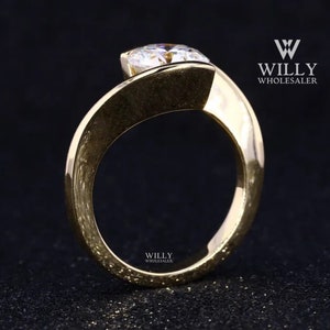 Bypass Set Engagement Ring, Tension Set Designer Simply Solitaire ...