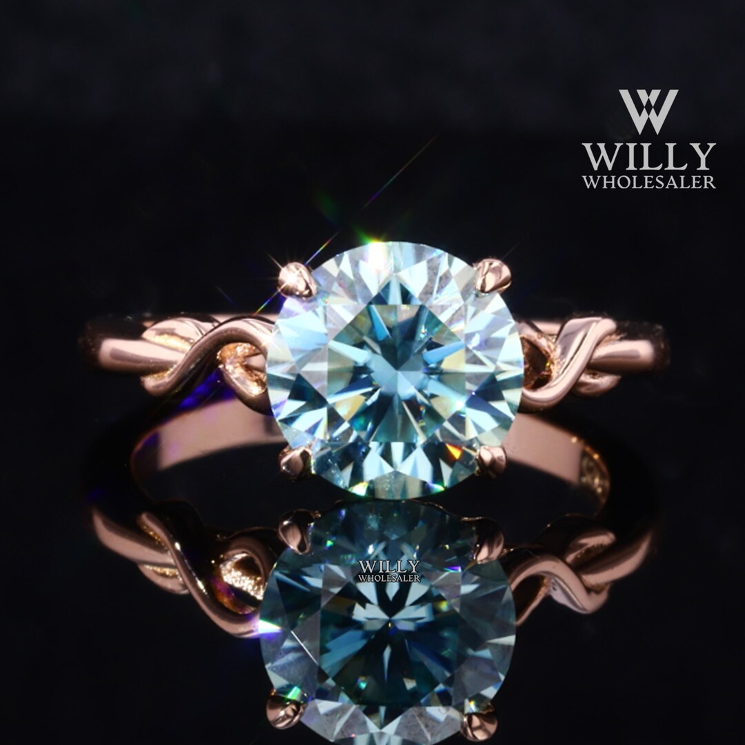 Solitaire Art Deco Designer Wedding Ring, 4 Claw Prong Engagement Ring ...