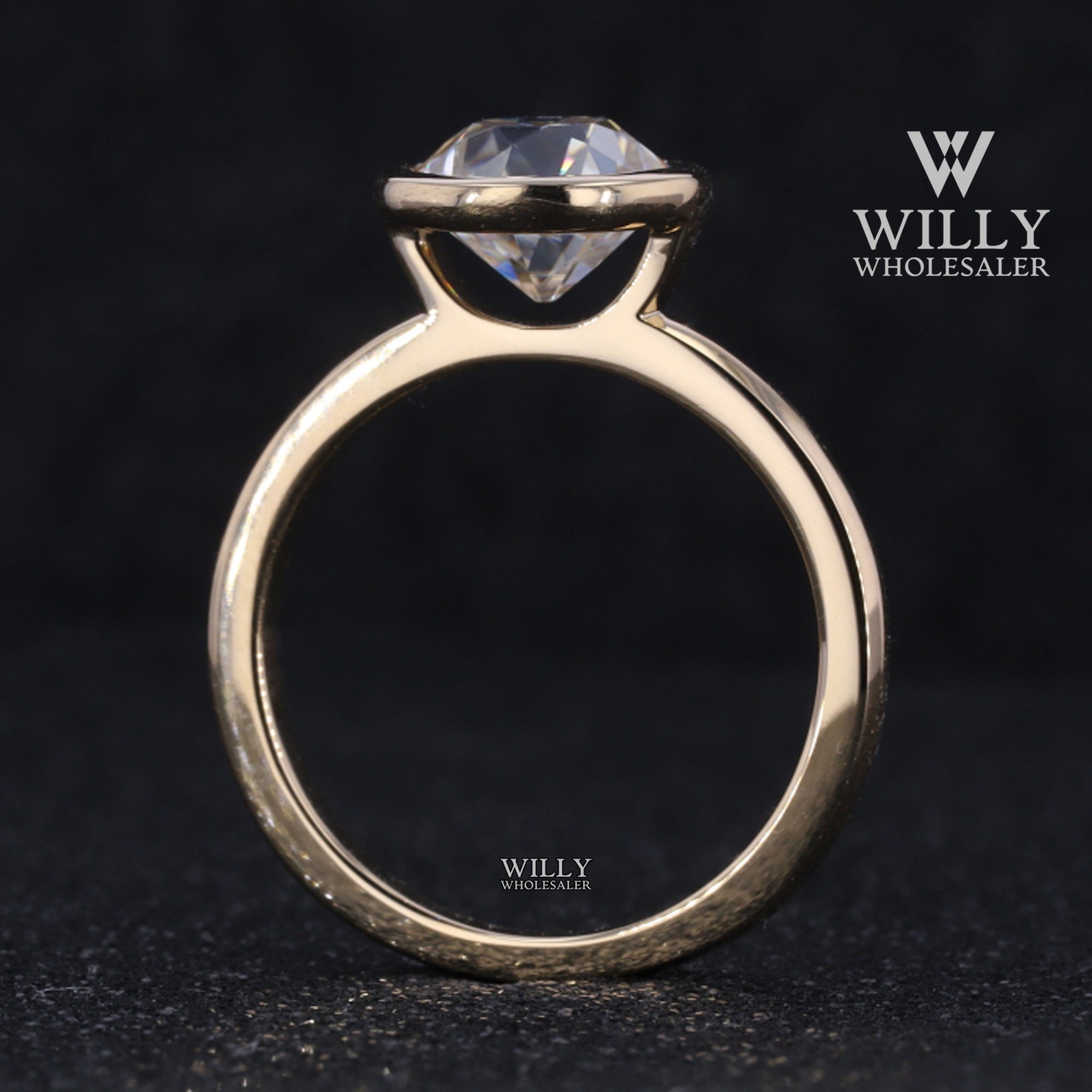 Solitaire Full Bezel Set Wedding Ring Amazing 1/ 2/ 2.75 - Etsy