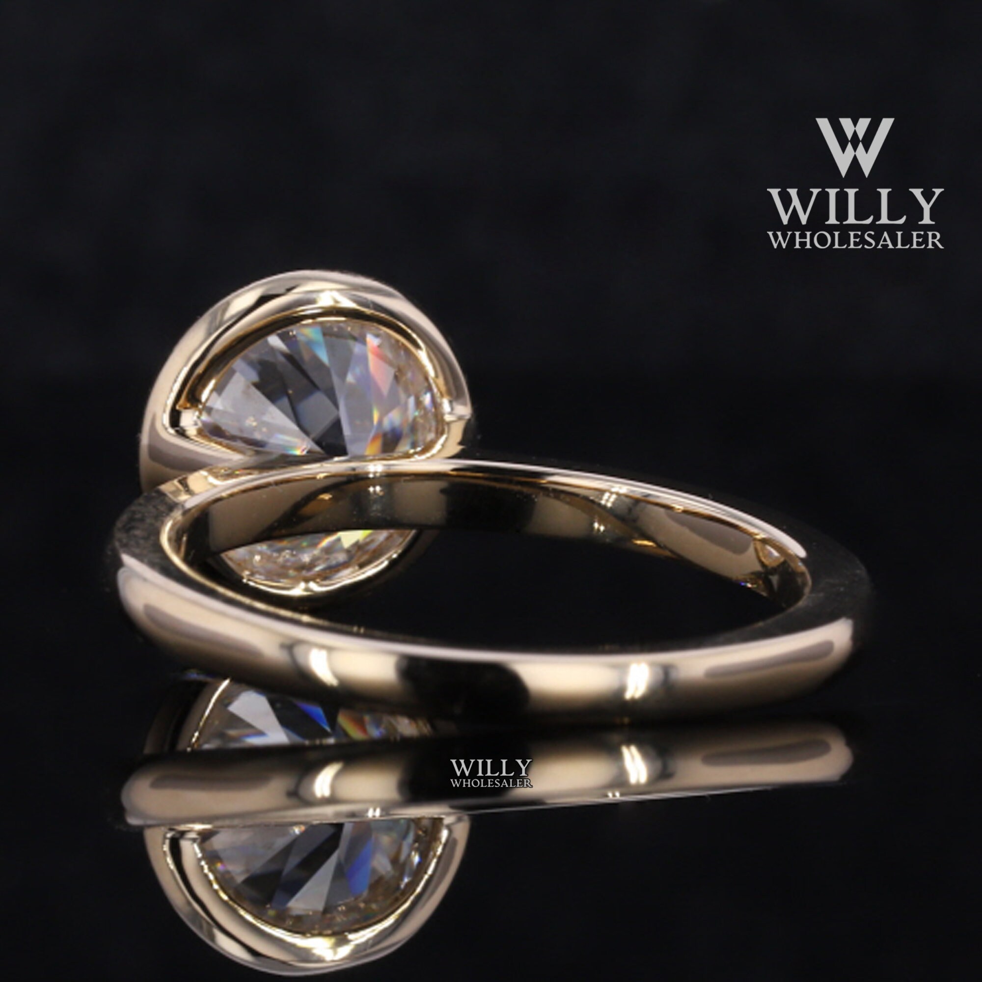 Solitaire Full Bezel Set Wedding Ring Amazing 1/ 2/ 2.75 - Etsy