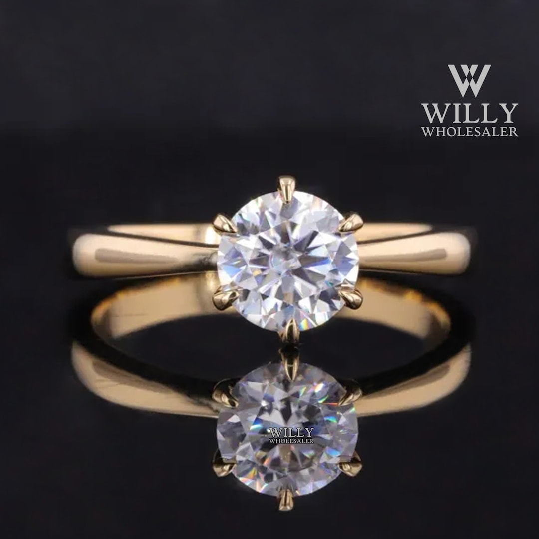 Pinched Shank Basket Set Designer Anniversary Ring, 6 Claw Prong Set ...